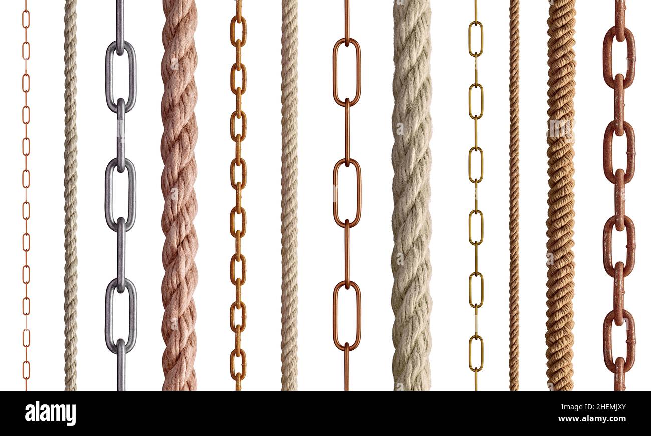 string rope chain metal link steel cord cable line Stock Photo - Alamy