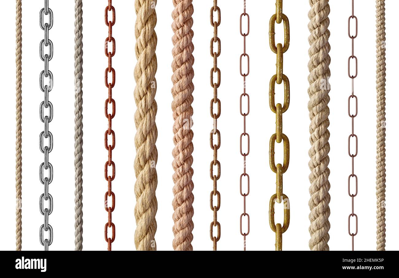 string rope chain metal link steel cord cable line Stock Photo - Alamy