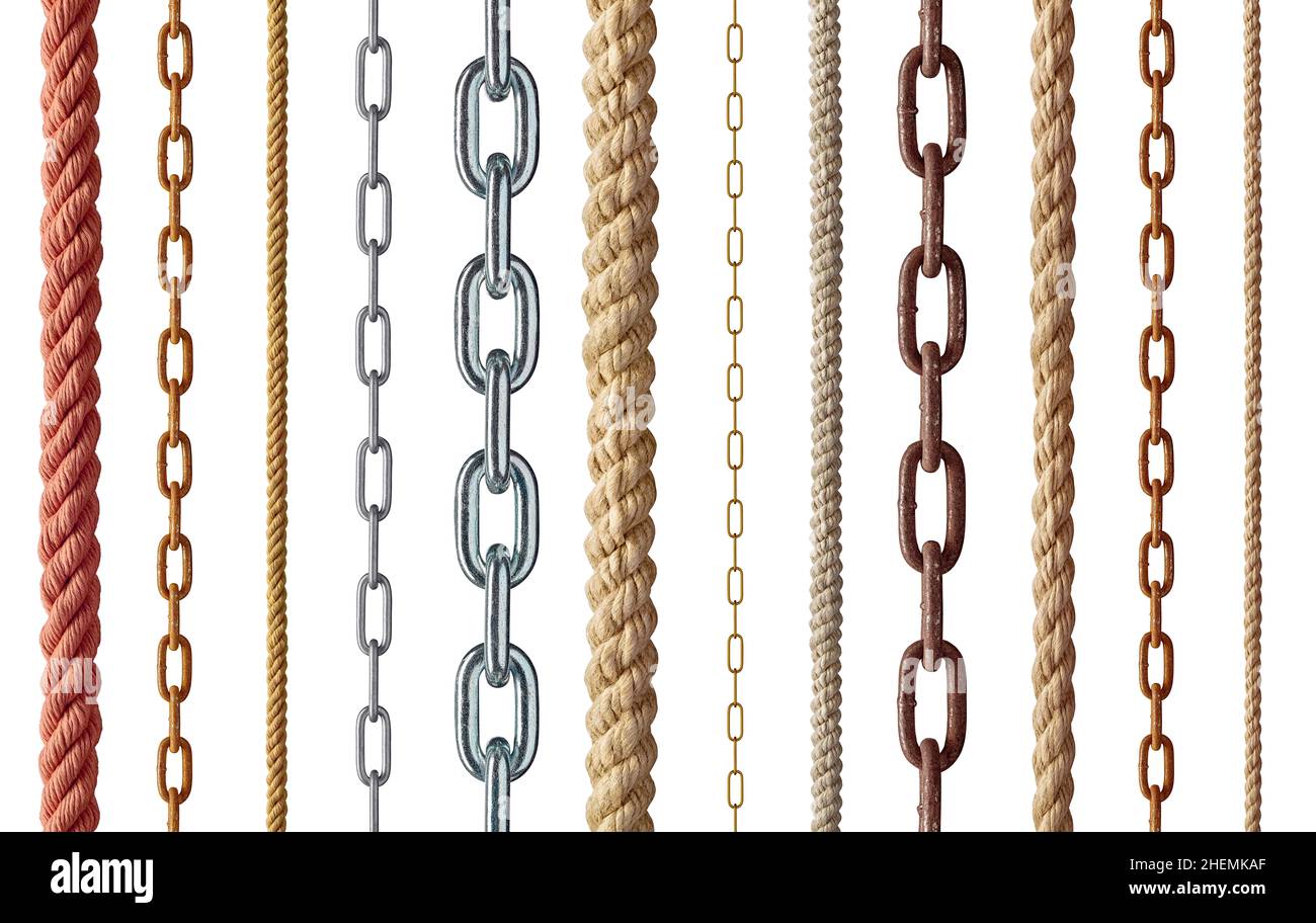 string rope chain metal link steel cord cable line Stock Photo - Alamy