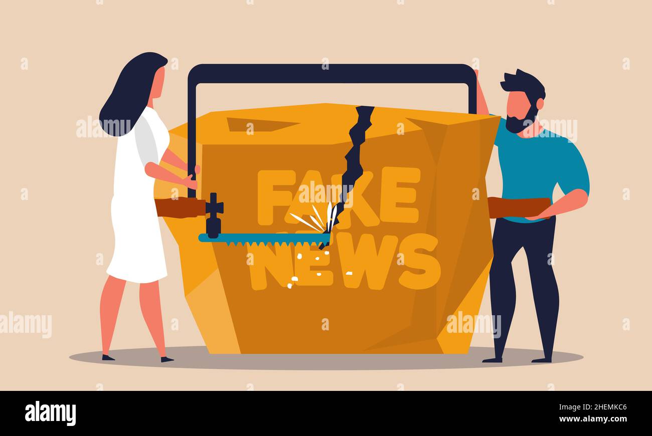 Fake news and misinformation people. Politic propaganda false ...