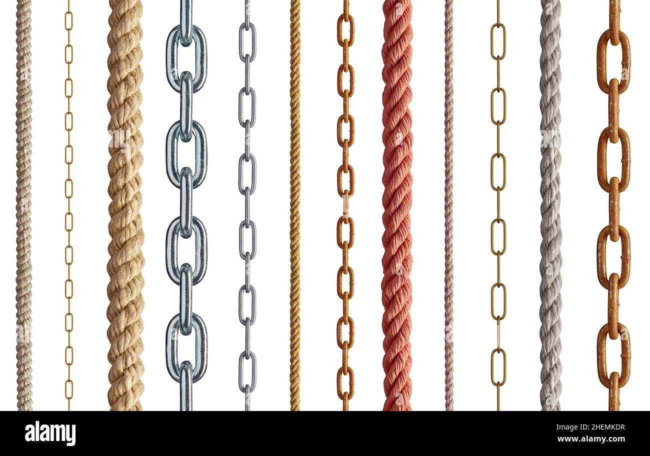 string rope chain metal link steel cord cable line Stock Photo - Alamy