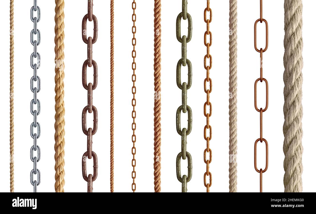 string rope chain metal link steel cord cable line Stock Photo - Alamy