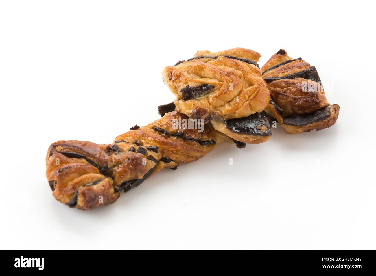 bread stick with chocolate on white background Stock Photo - Alamy
