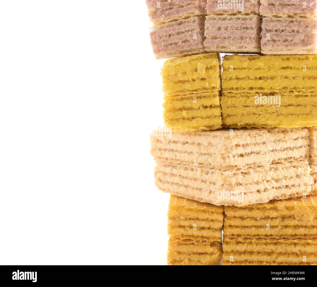 colorful wafer on white background Stock Photo - Alamy