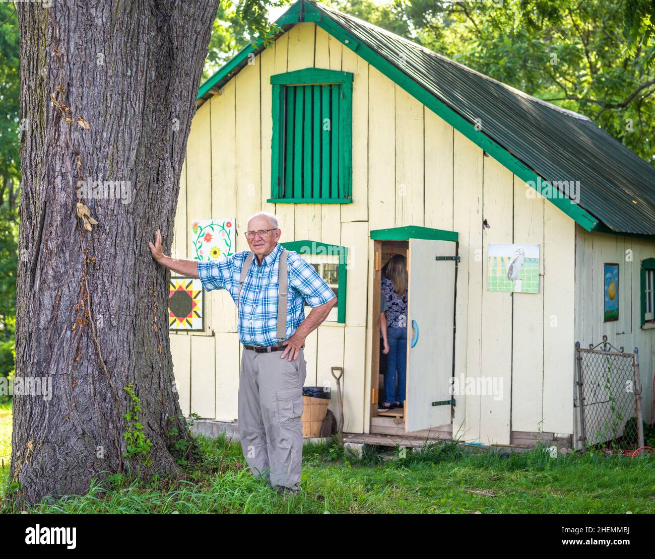 Chicken house dedication at Belvedere Farm with Bill Harlan Stock Photo ...