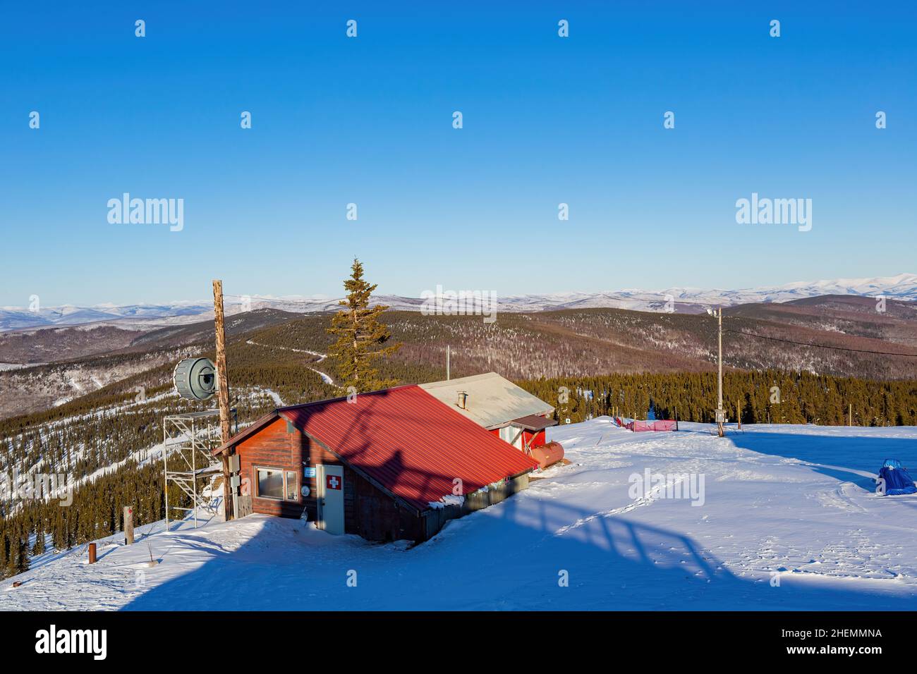 Sunny view of the Ski Land at Fairbanks, Alaska Stock Photo - Alamy