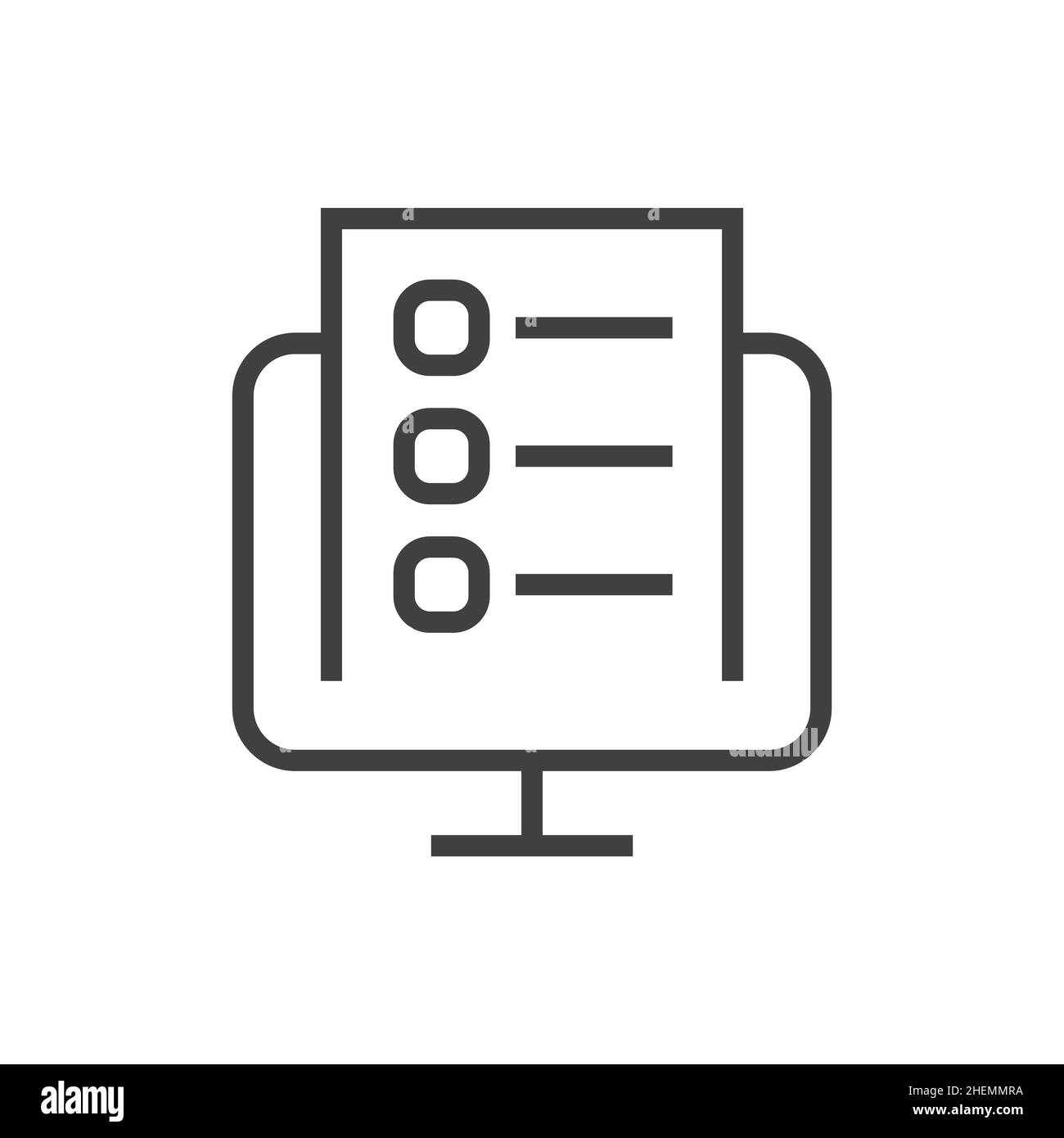 Quiz, test, survey, exam vector concept. Desktop PC with online ...