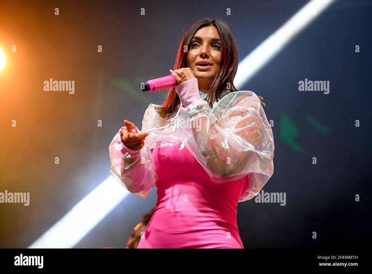 Elettra Lamborghini singing during Elettra Lamborghini - Tour 2021 (Archives), Italian singer ...