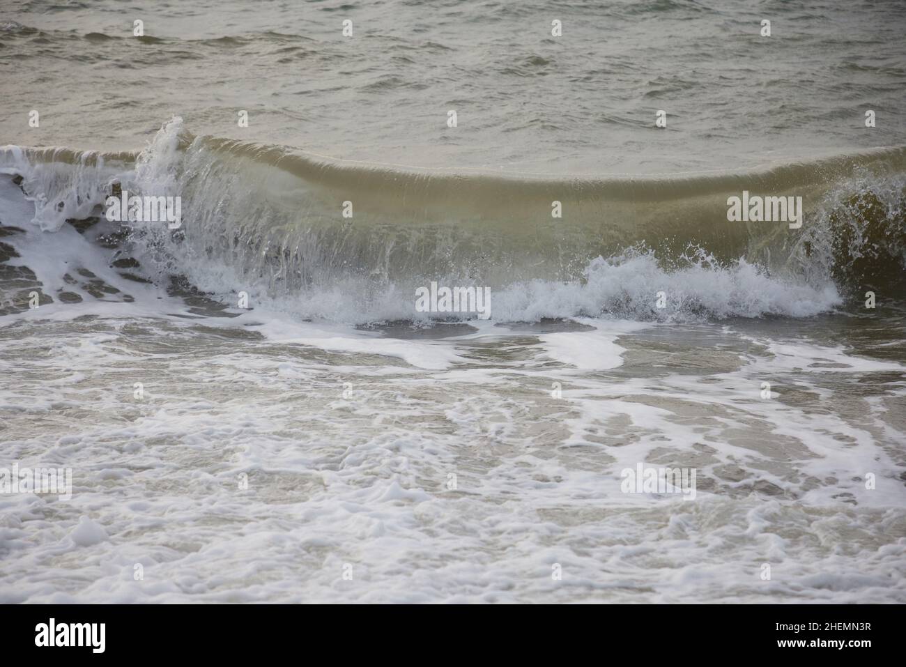 Breaking waves seen on the shoreline Stock Photo - Alamy