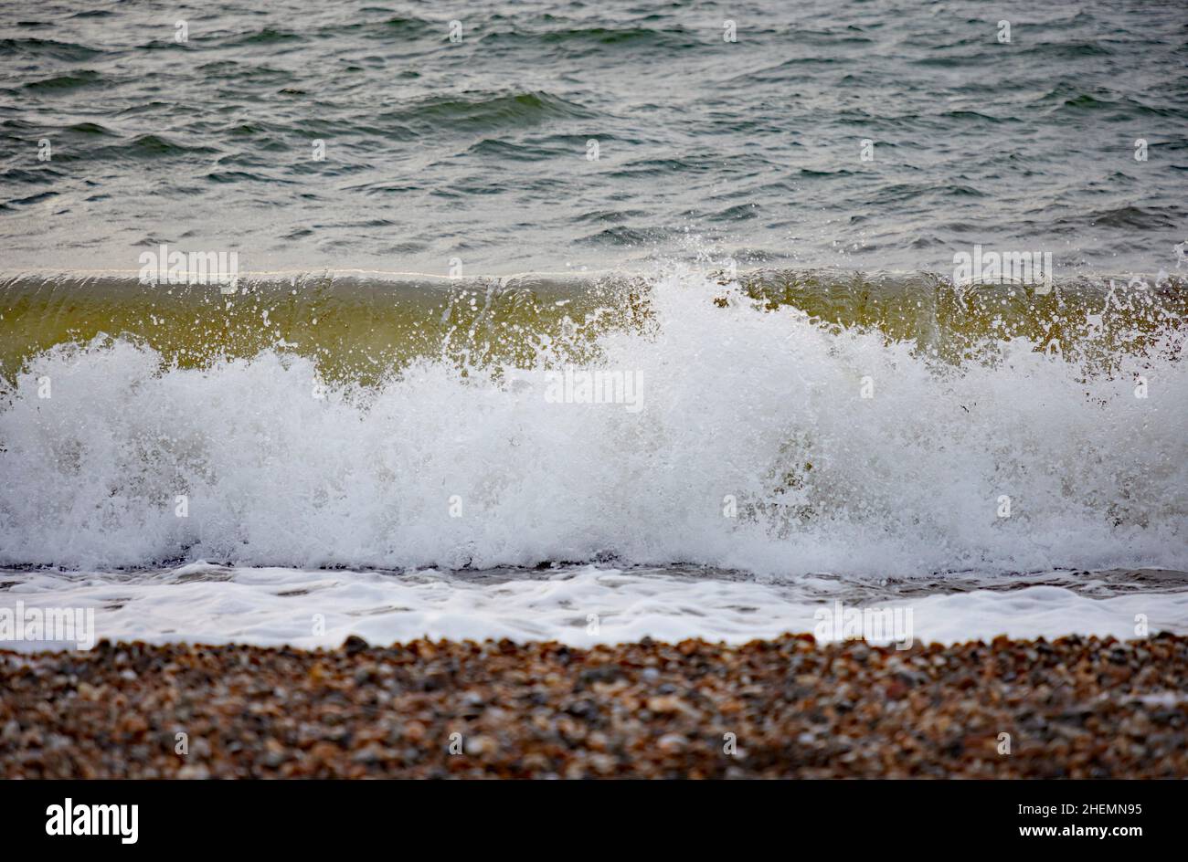 Breaking waves seen on the shoreline Stock Photo - Alamy