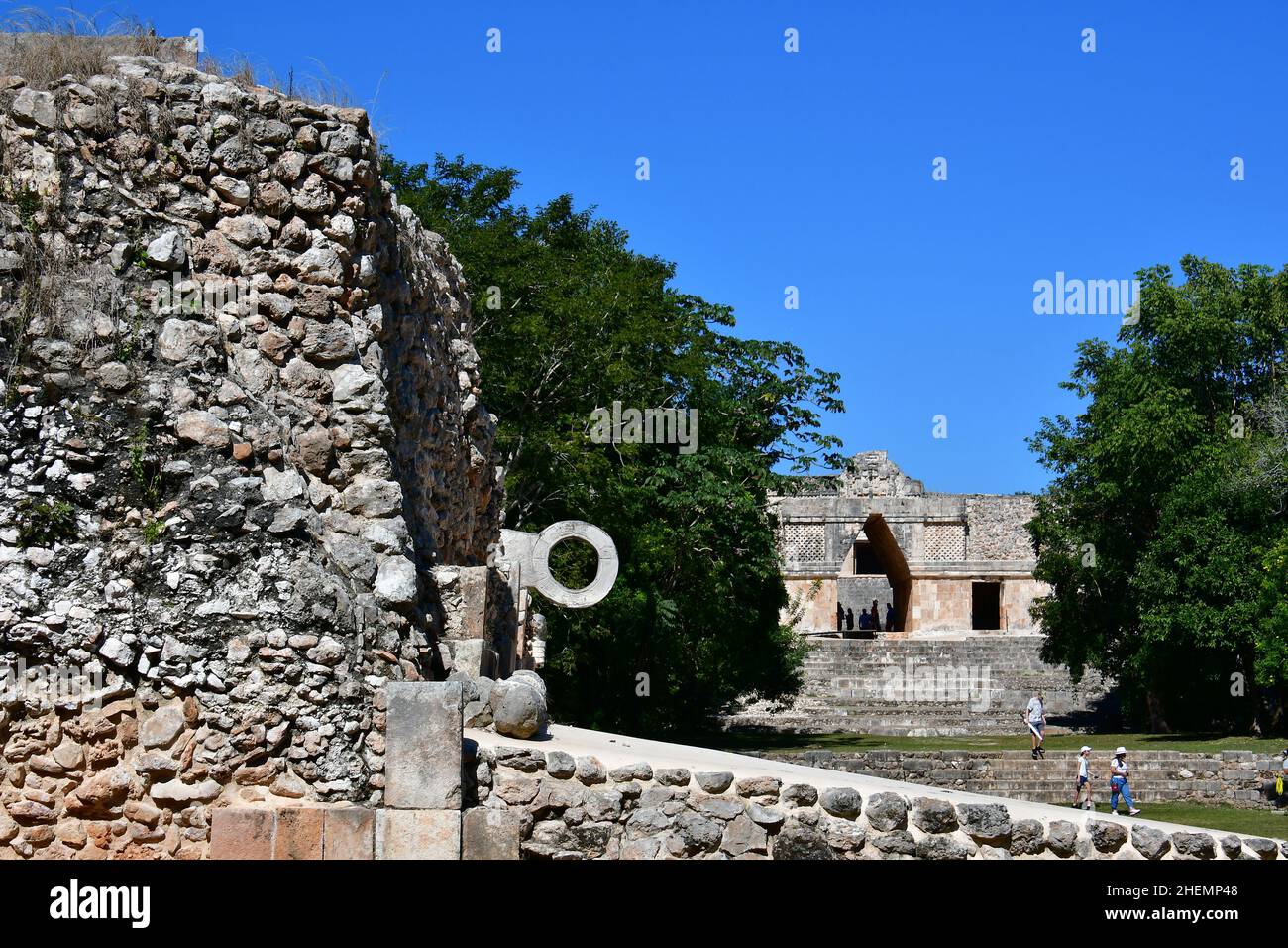 Ball court (Juego de Pelota), Uxmal, Maya ruins, Yucatán, Mexico, North ...