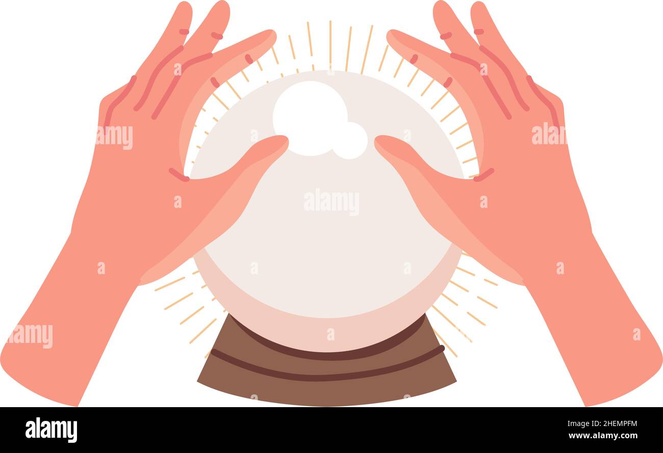 hands and crystal ball Stock Vector Image & Art - Alamy