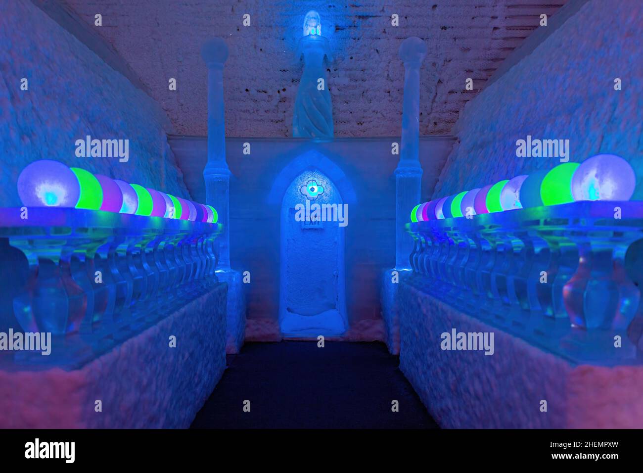 Fairbanks, MAR 20 2015 - Interior view of the Aurora Ice Museum Stock ...