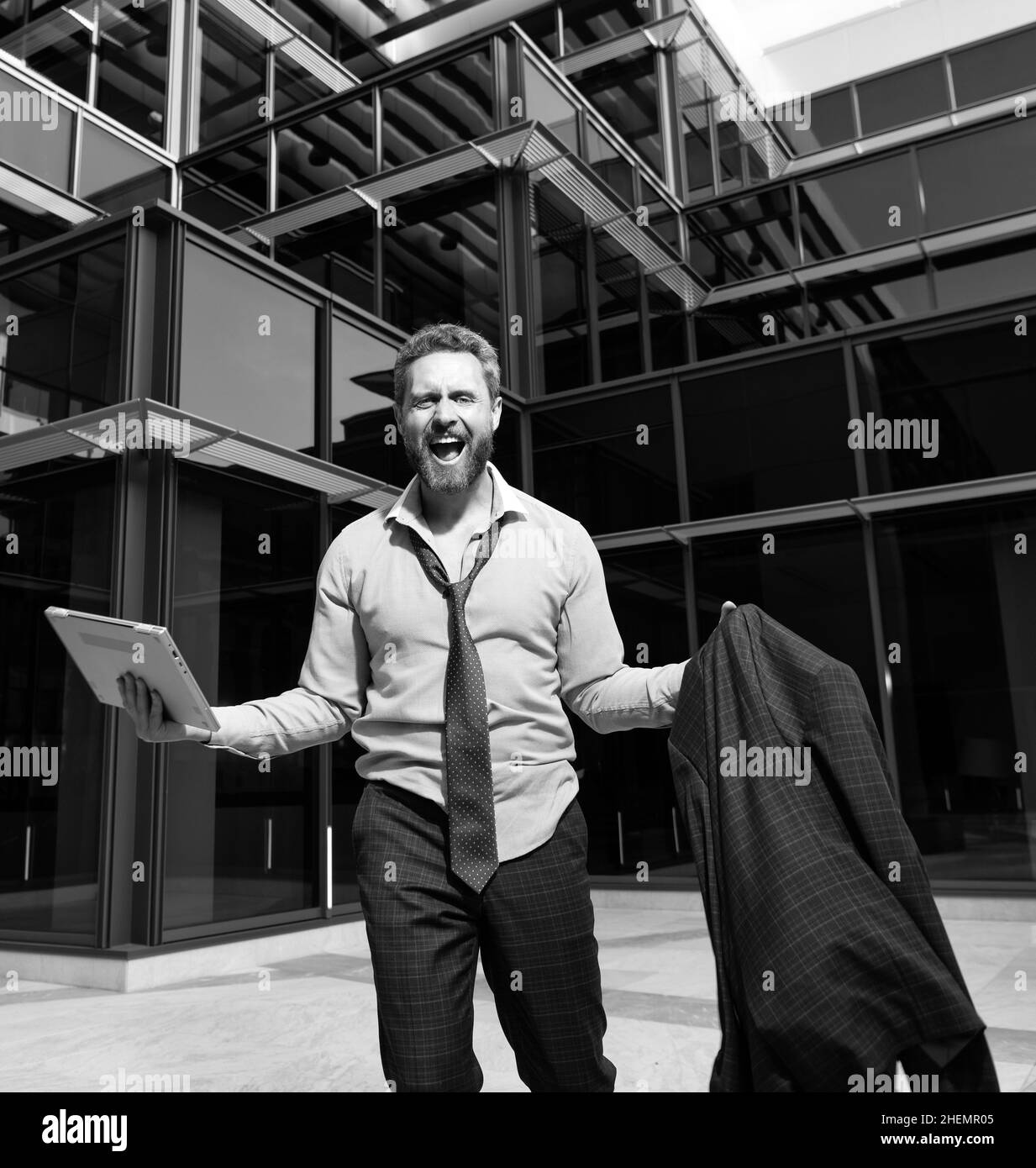 successful happy businessman man shouting celebrating business success ...