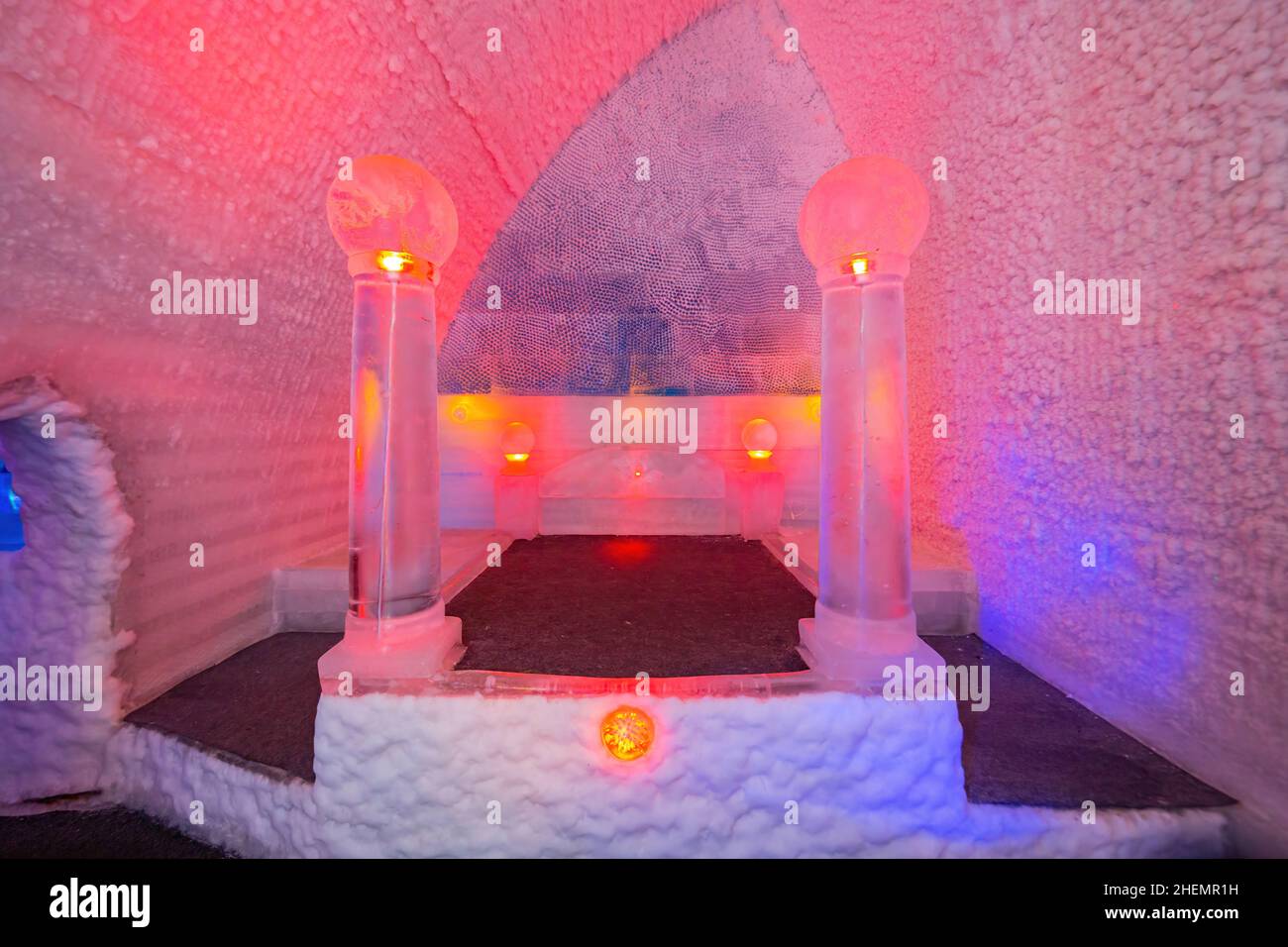 Fairbanks, MAR 20 2015 - Interior view of the Aurora Ice Museum Stock ...