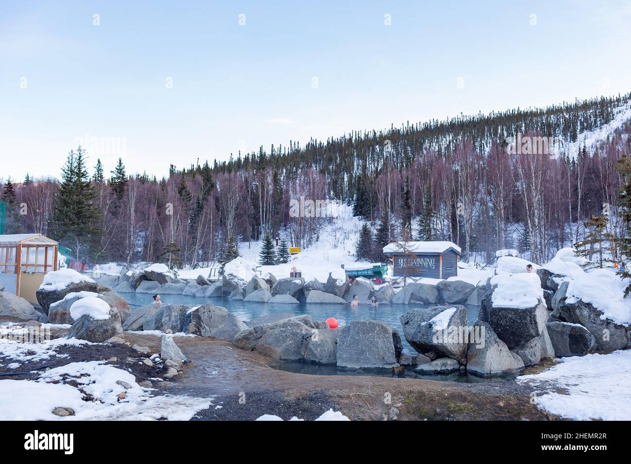 Fairbanks, MAR 20 2015 - Hot spring of Chena Hot Springs Resort Stock ...