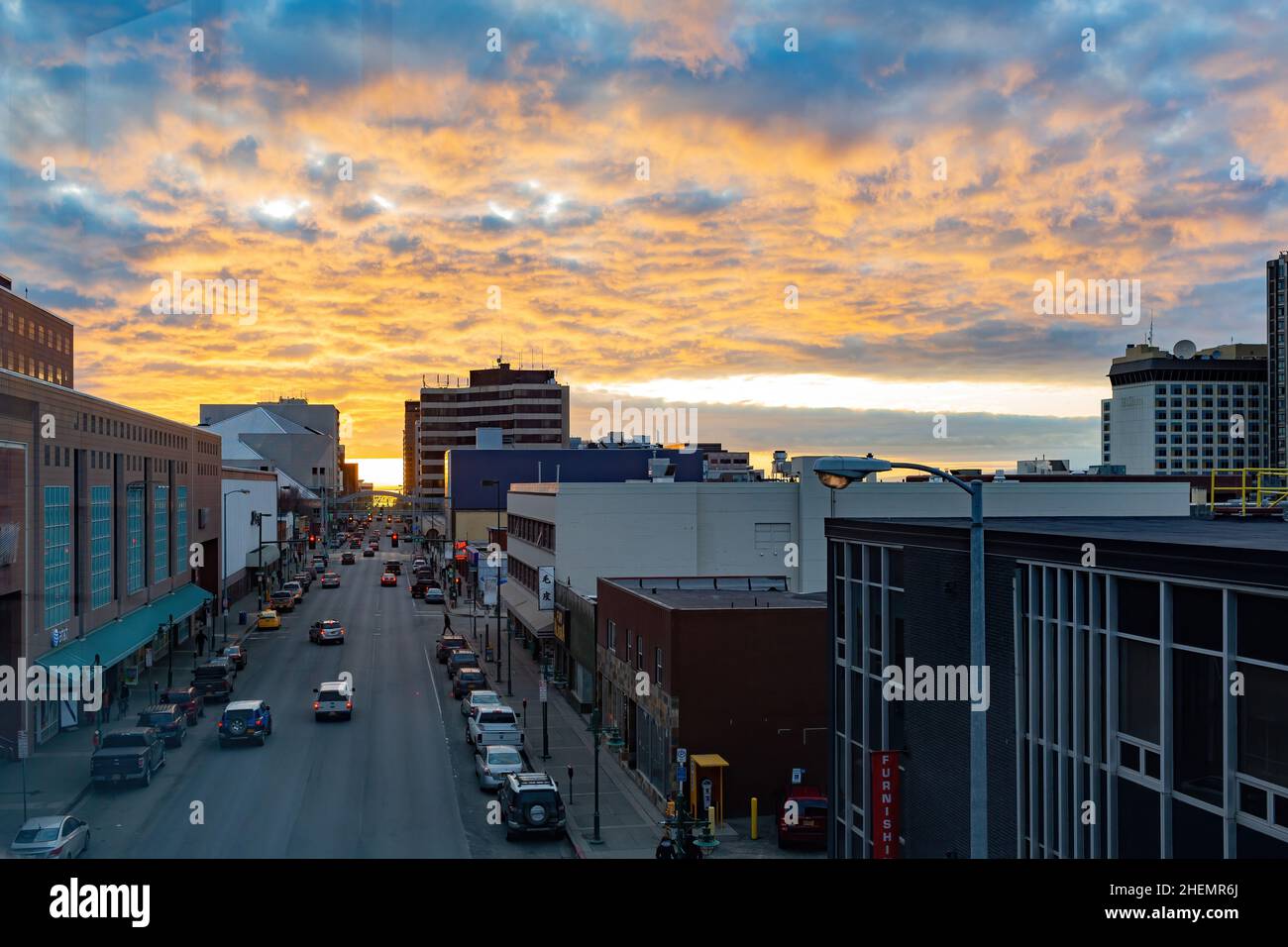 Alaska night city street hi-res stock photography and images - Alamy