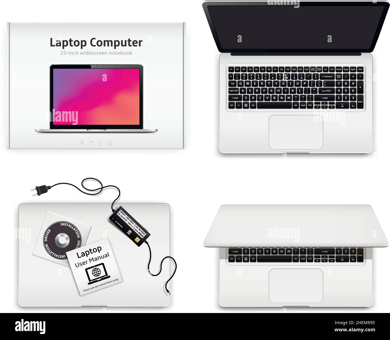 Laptop out of the box Stock Vector Image & Art - Alamy