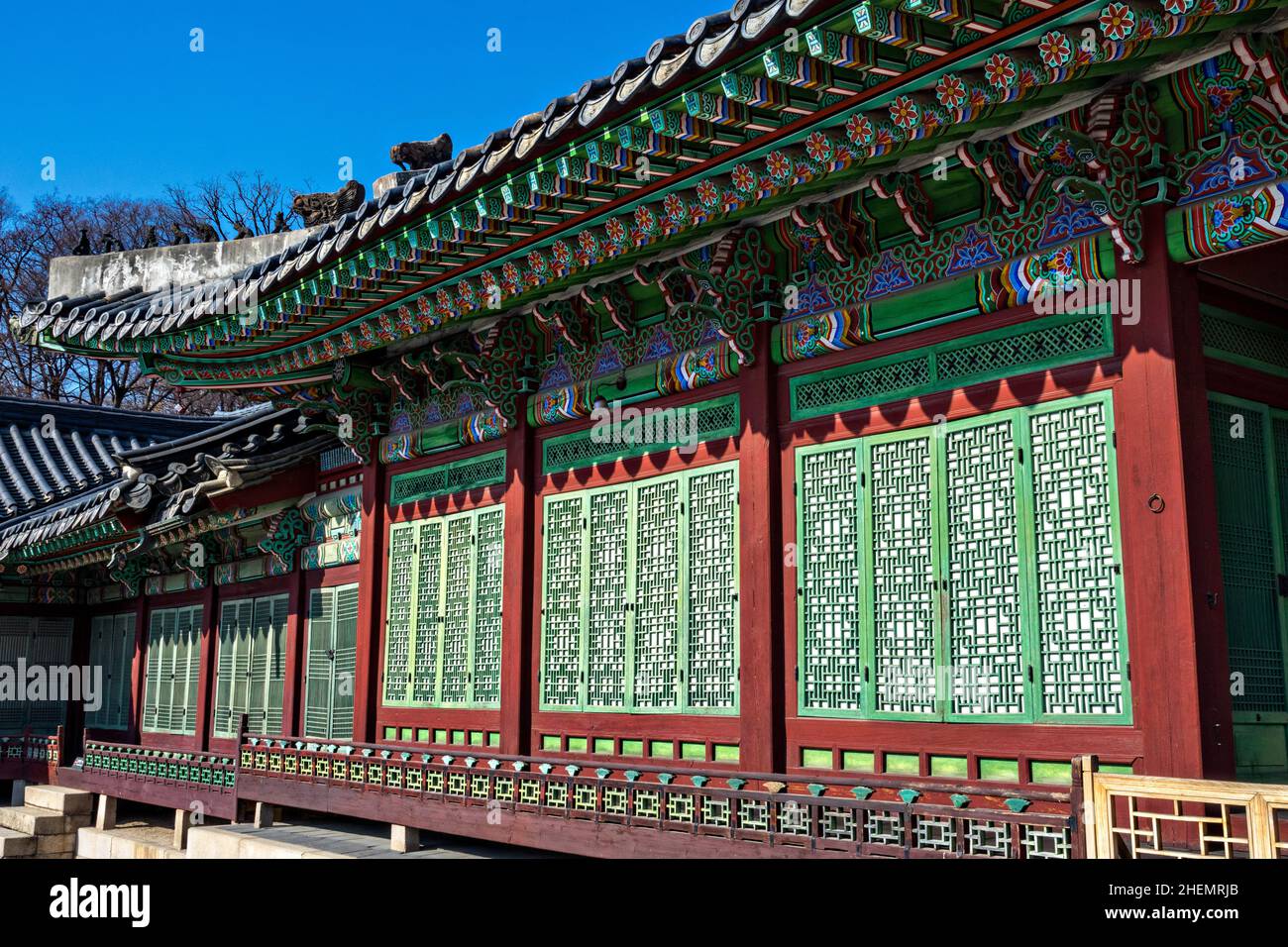 Daejojeon hall inside the Changdeokgung Palace during winter in Seoul ...