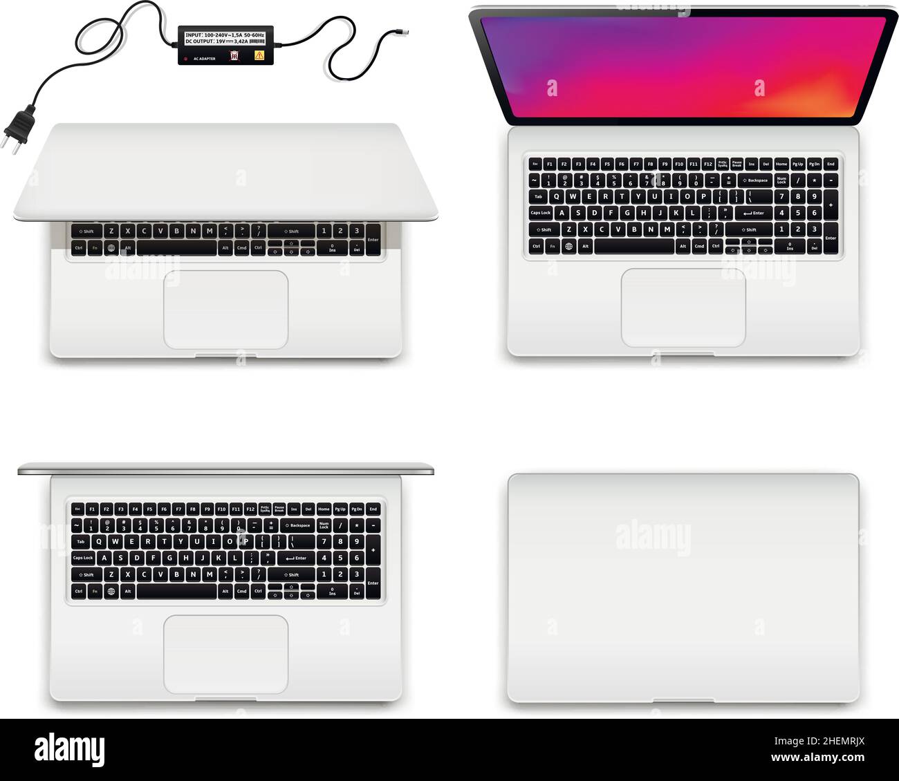 Laptop fully opened, partially opened and closed Stock Vector Image ...