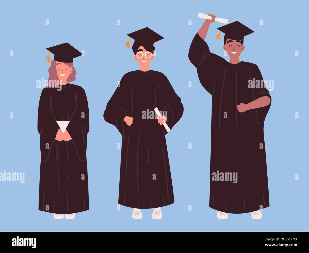 set graduate people Stock Vector Image & Art - Alamy