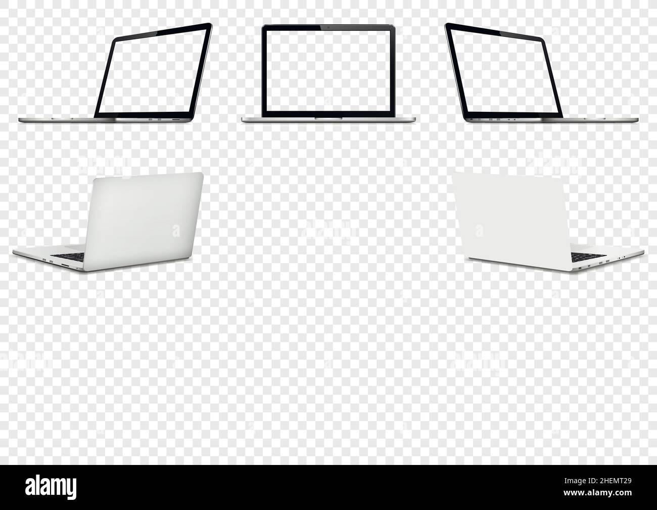 Laptop mock up with transparent screen isolated Stock Vector Image ...