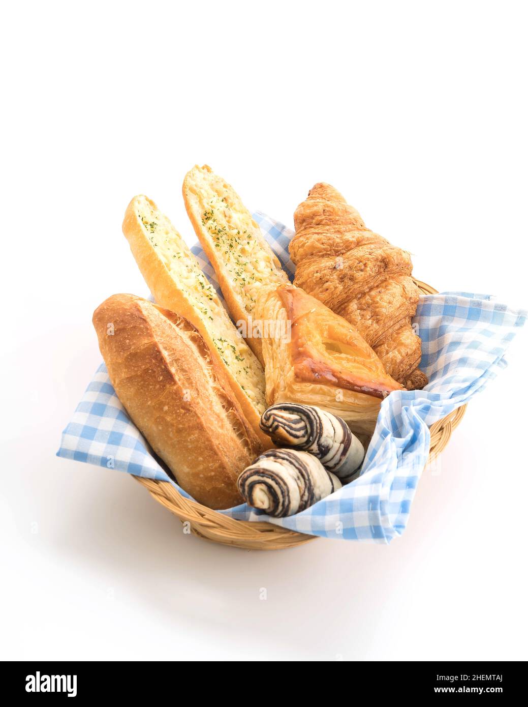 mix bread on white background Stock Photo - Alamy