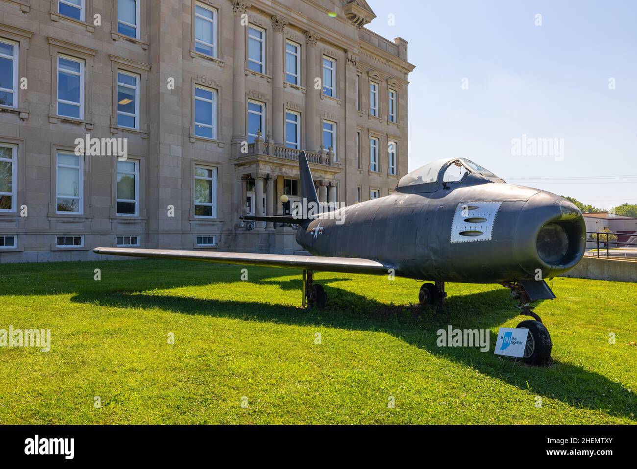Brazil, Indiana, USA - August 24, 2021: The F-86 Sabre at The Clay ...