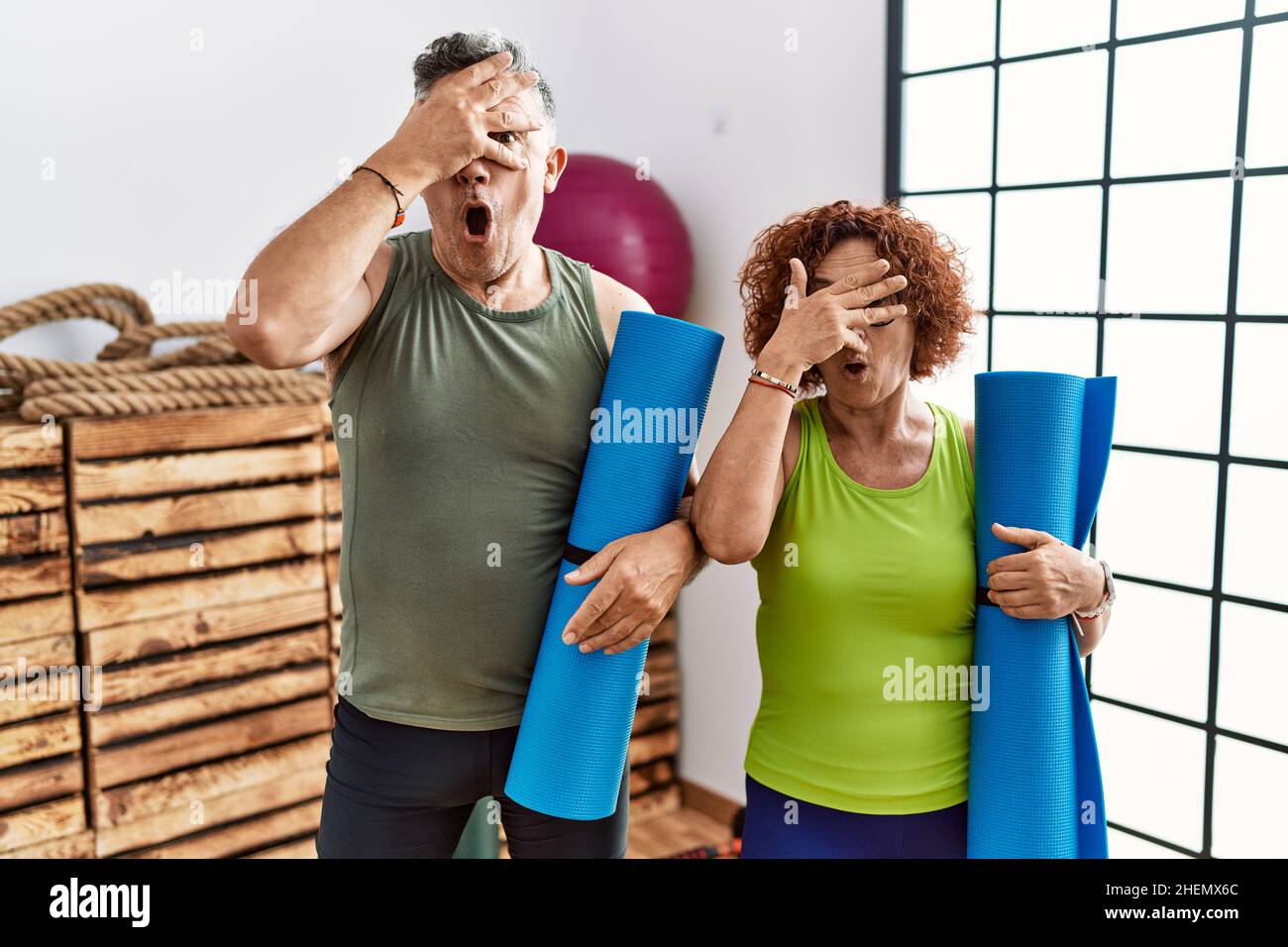 Mature woman embarrassed gym hi-res stock photography and images - Alamy