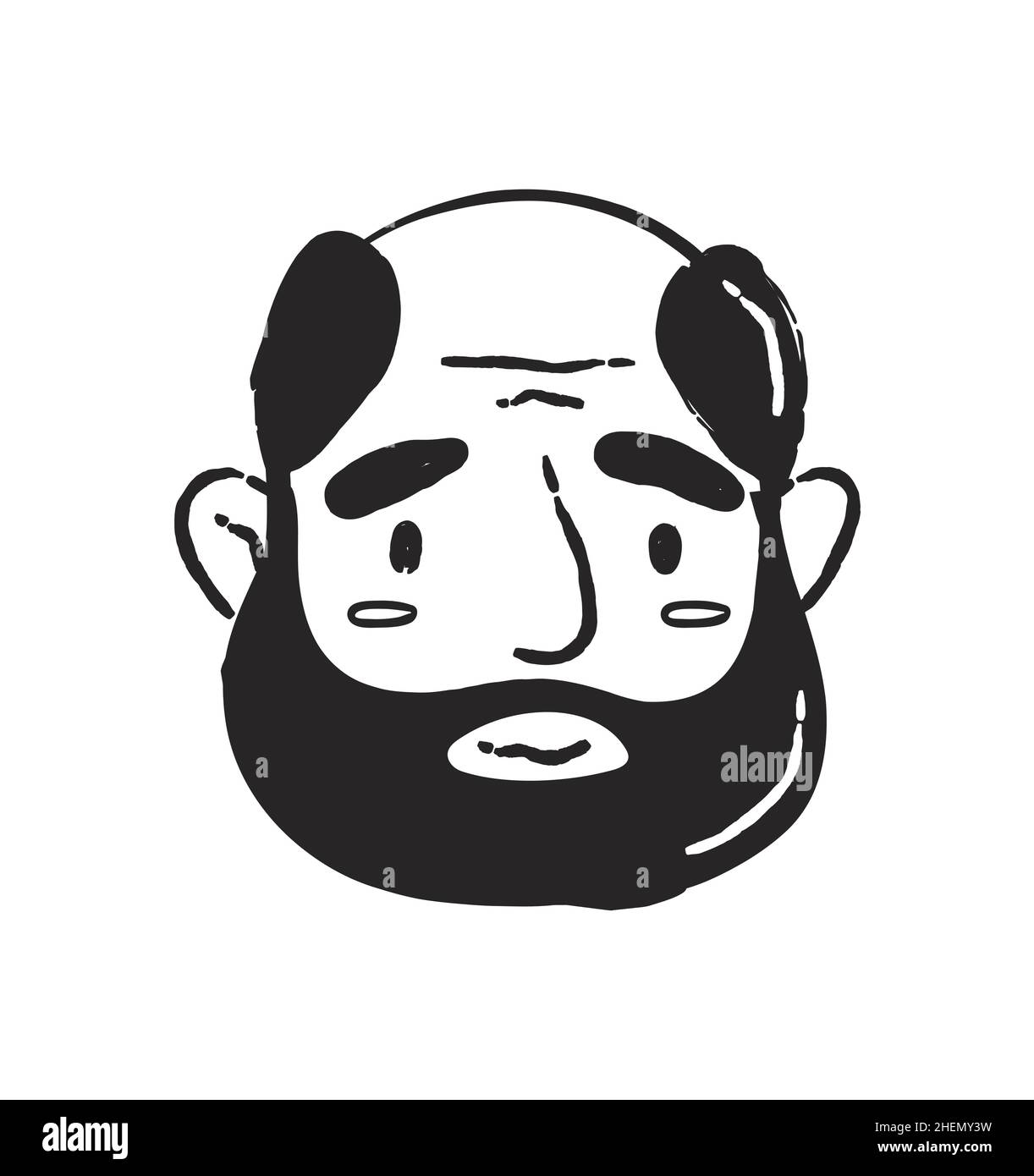 Bearded man line art Cut Out Stock Images & Pictures - Alamy