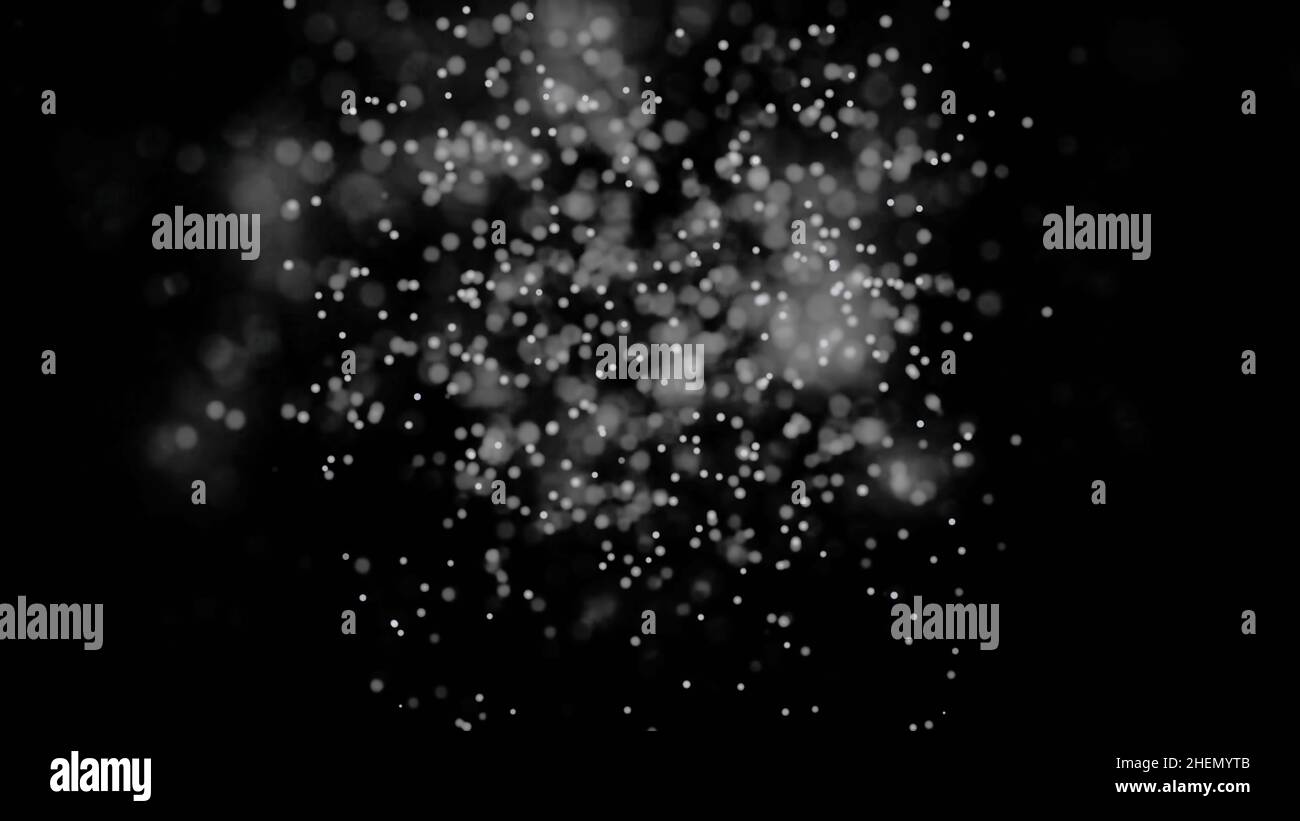 Animation of flying flickering particles form a mailing sign or message ...