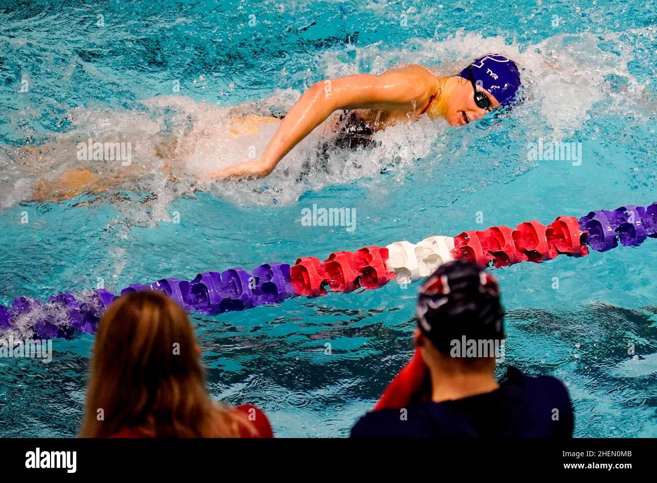 Lia Thomas competes in the 1000 yd. freestyle on Jan 08, 2022 at Sheerr ...