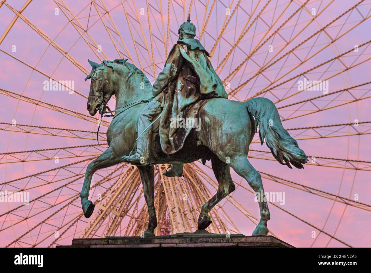 Essen, NRW, Germany. The Equistrian Statue of Emperor William I in ...