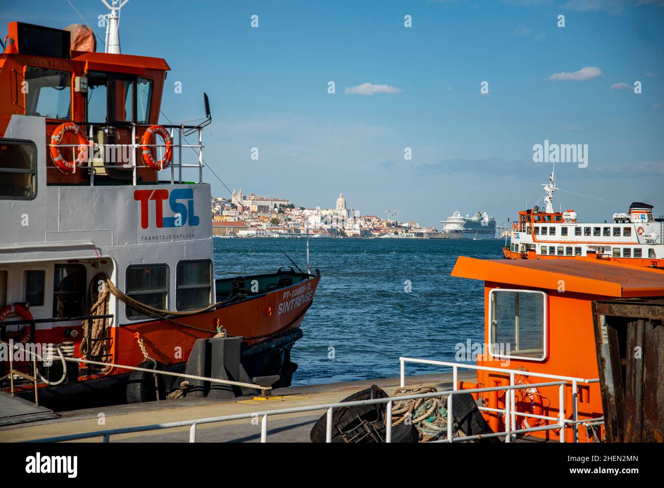 the Public Transport Ferry from Cais de Sodre to Cacilhas at the Rio ...
