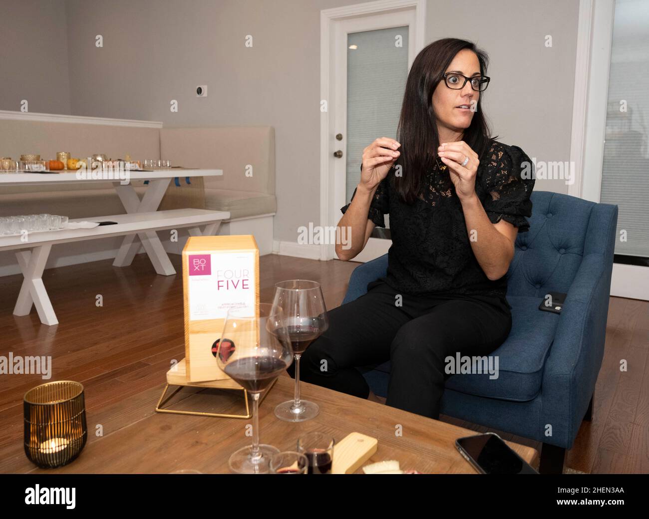 Austin, TX, USA. 21st Oct, 2021. Austin entrepreneur SARAH PUIL of BOXT ...