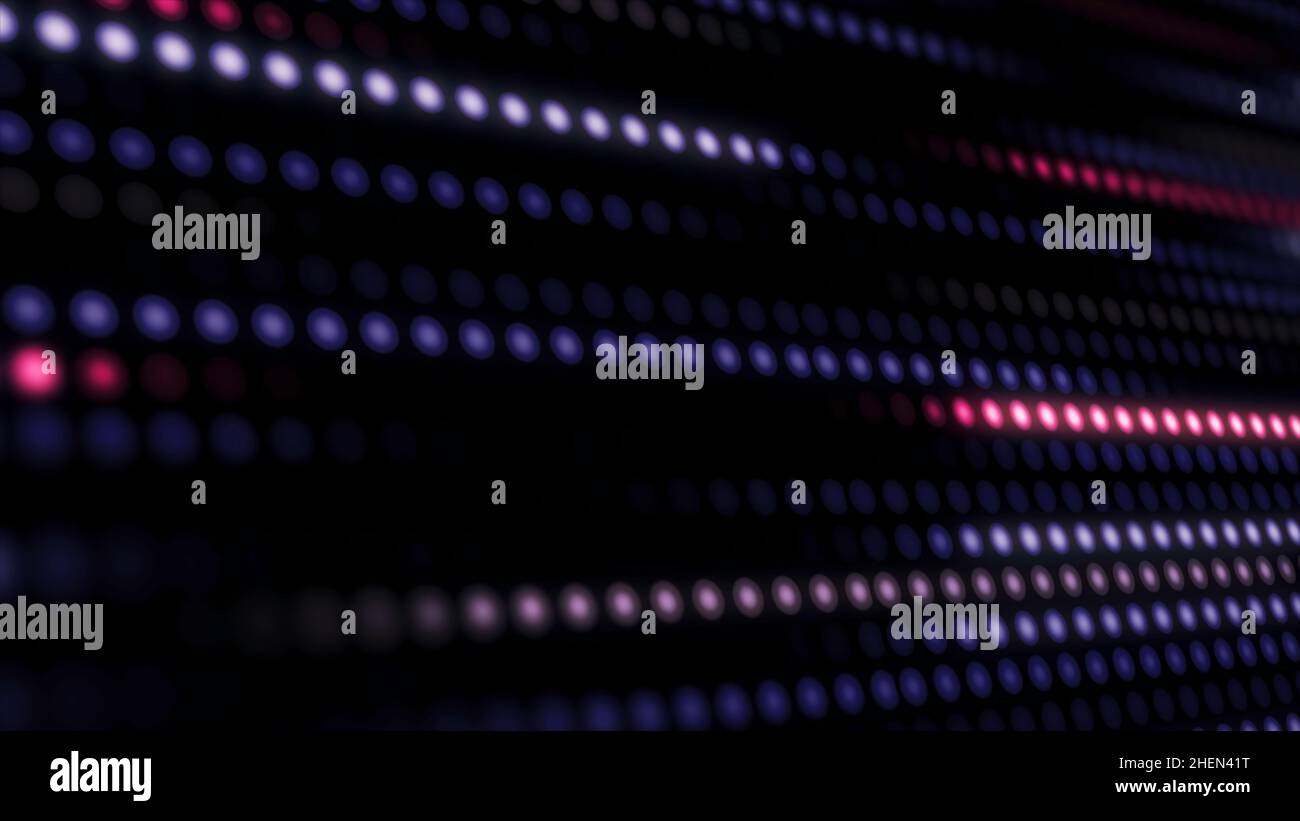 Animation of moving colorful dots in line. Flashing lights on a ...