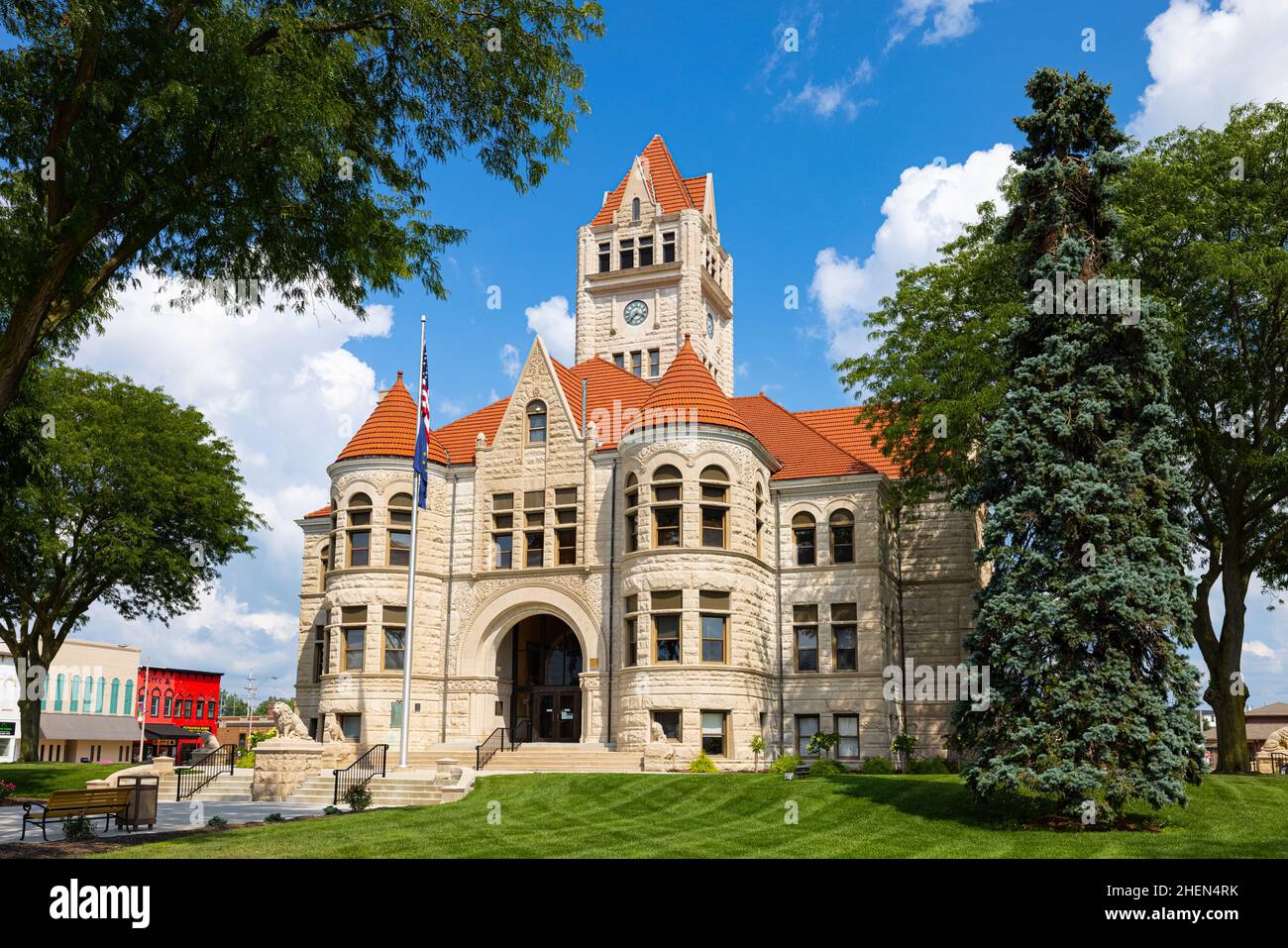 Rochester, Indiana, USA - August 22, 2021: The Fulton County Courthouse ...