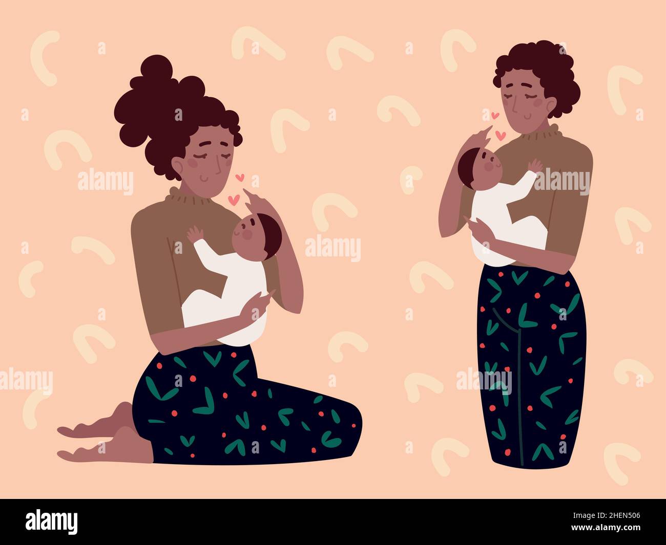 Baby babies motherhood happy Stock Vector Images - Alamy