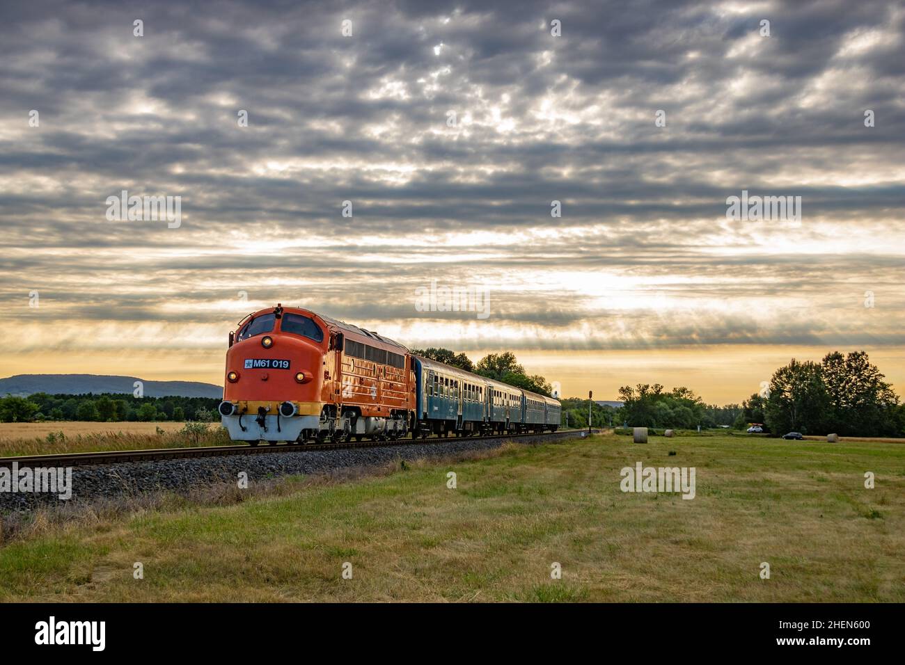 MÁV Nohab with a retro train in Balaton highlands Stock Photo - Alamy