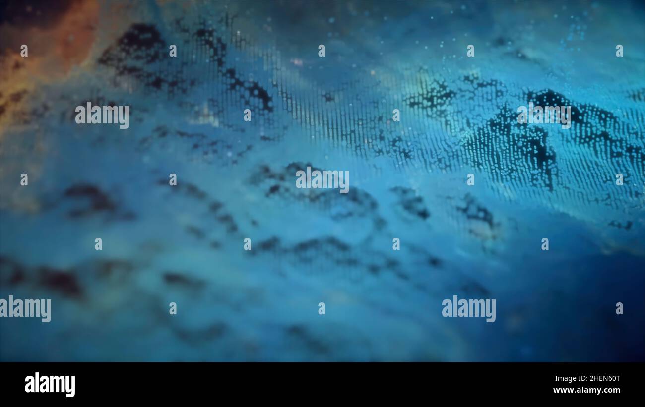 Abstract dot matrix looped in a wave pattern.Reading of smooth ...