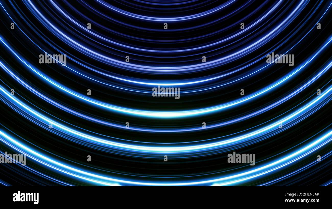 Neon colorful bended lines blinking on black background, seamless loop ...