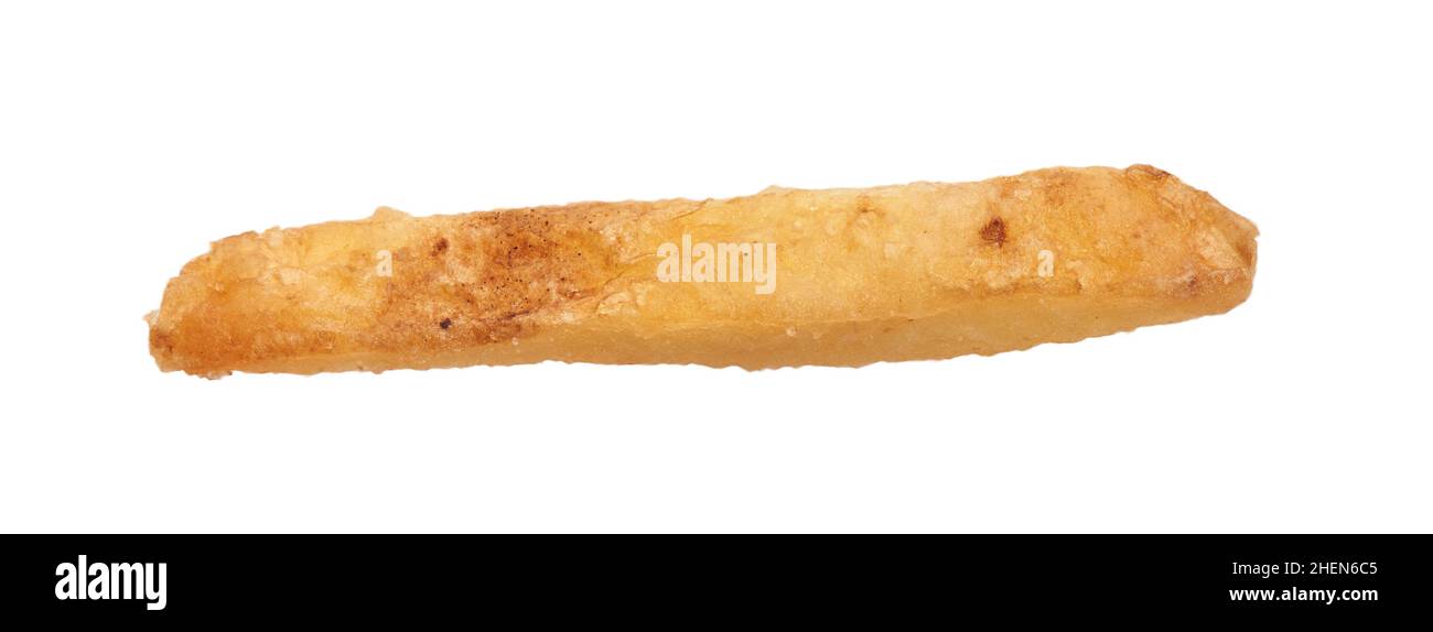Single french fried potato isolated over white background Stock Photo ...
