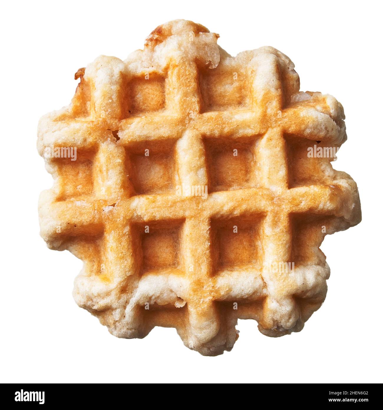 Single delicious waffle isolated over white background Stock Photo - Alamy