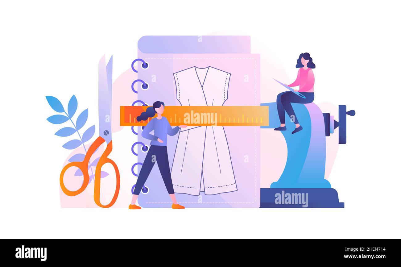 Designers develop dress layout Stock Vector Image & Art - Alamy