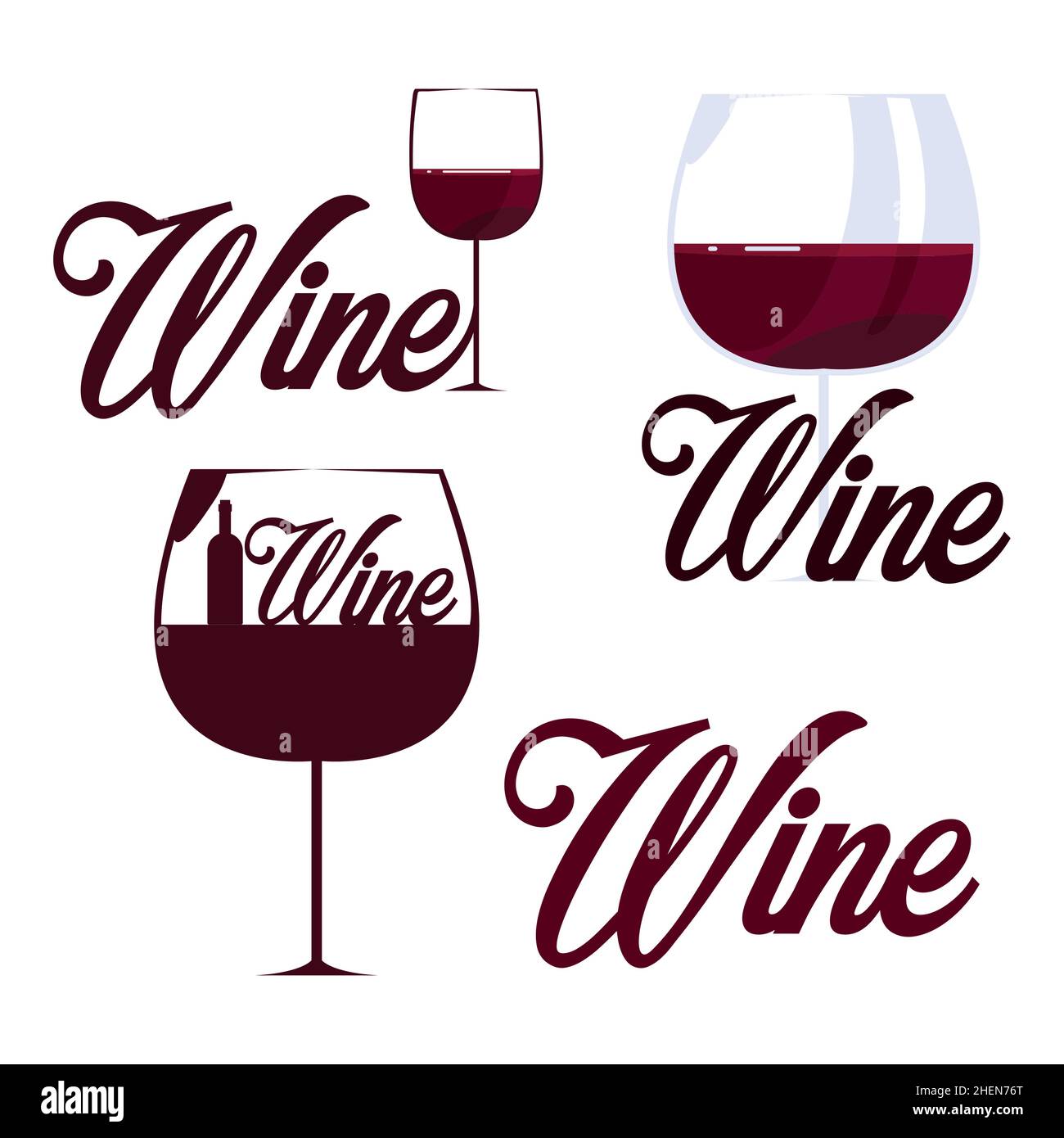 wine text icons Stock Vector Image & Art - Alamy