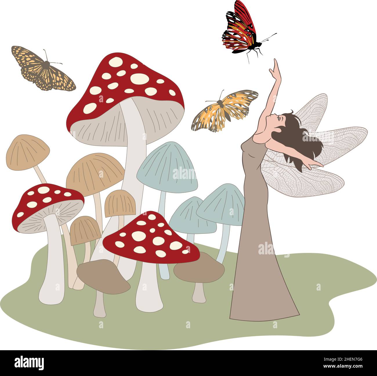 Red toadstool mushroom edible Stock Vector Images - Alamy