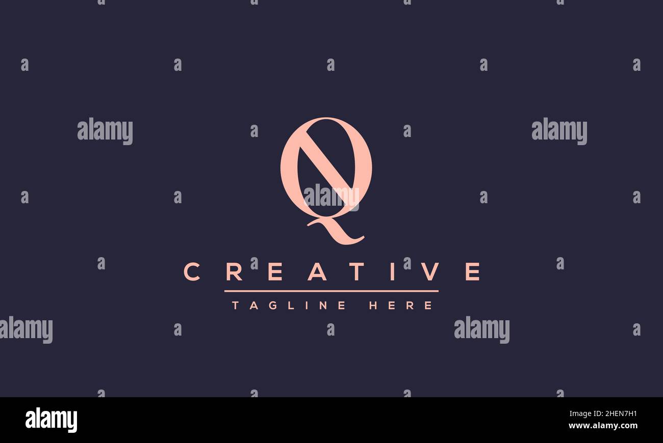 Abstract monogram letter Q logo icon design. Minimalist Q QQ creative initial based vector ...