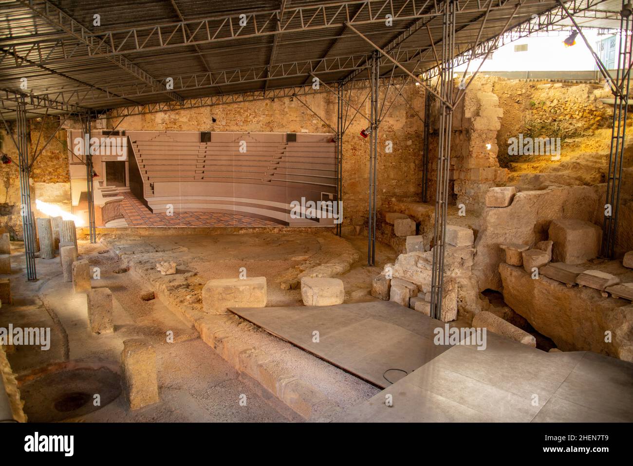 the Roman Ruins and Theatre in Alfama in the City of Lisbon in Portugal ...