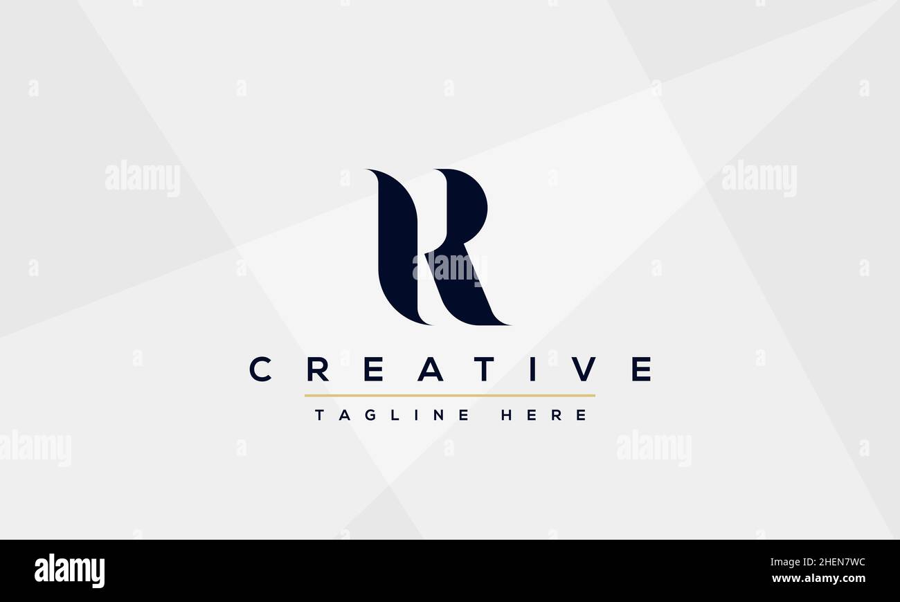 Abstract monogram letter R logo icon design. Minimalist R RR creative ...