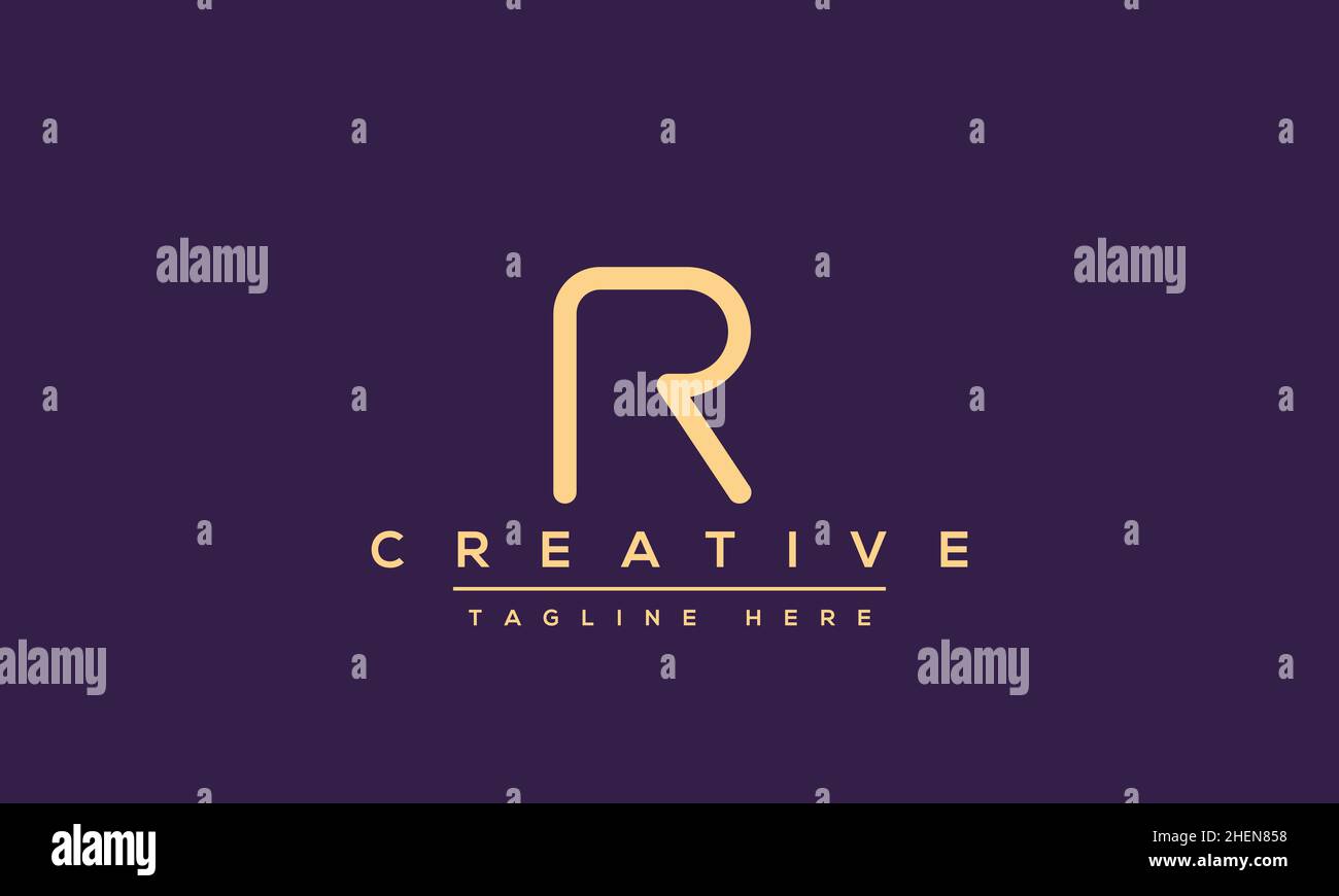 Abstract monogram letter R logo icon design. Minimalist R RR creative ...